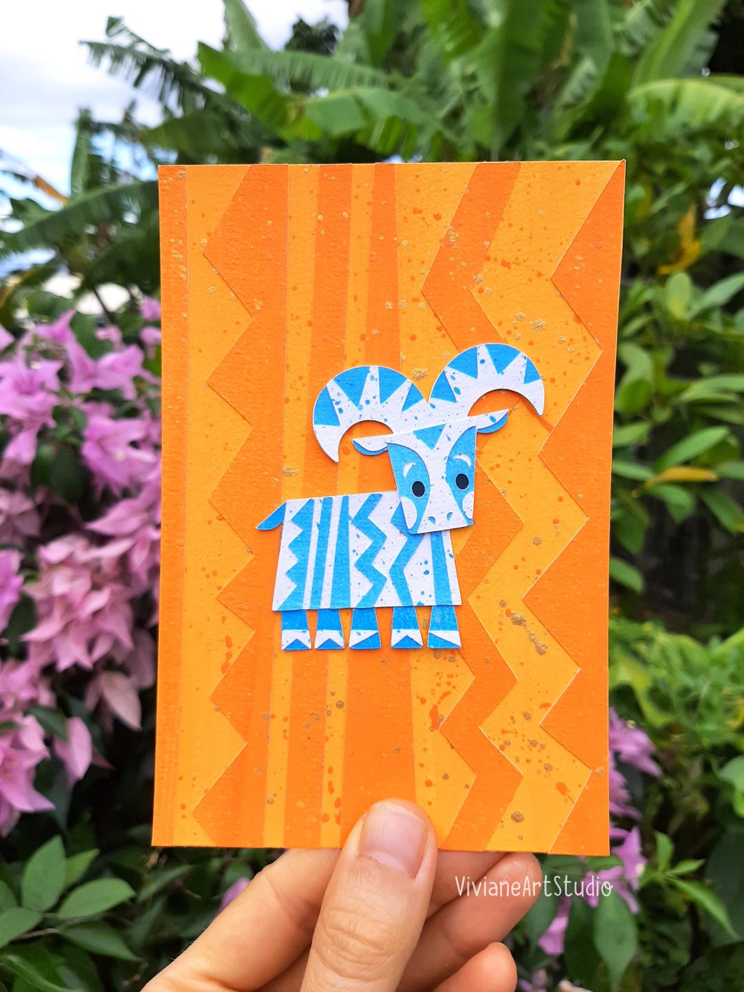 Five Legged Goat Inspired Paper Cut Art (4x6 Inches) | Handmade Paper ...