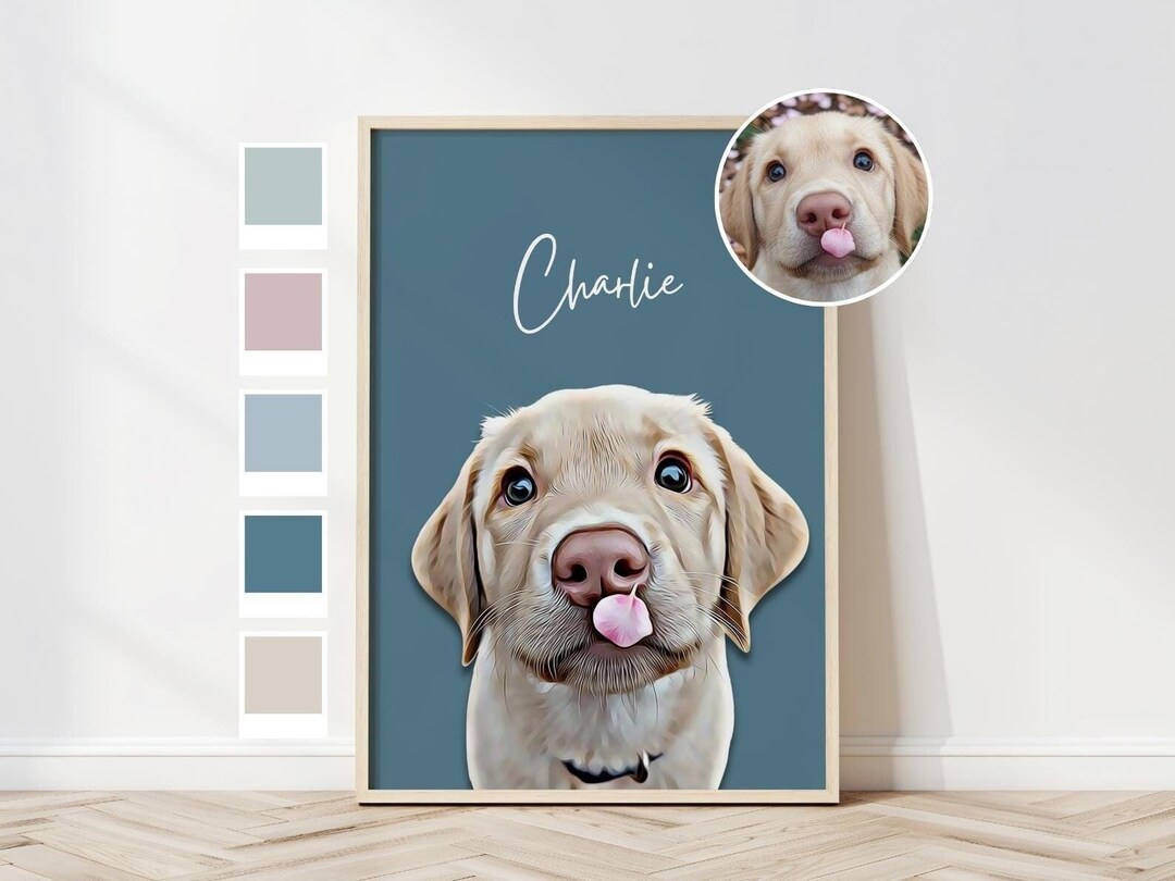 Custom Pet Portrait From Photo Personalized Dog Portrait Personalized ...