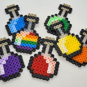 Pixel 8-bit Potion Bottles Magnet Keychain Badge Phone Charms Colourful ...