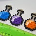 Pixel 8-bit Potion Bottles Magnet Keychain Badge Phone Charms Colourful ...