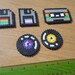 Retro Pixel Art Vinyl CD Cassette VHS Floppy Disk Magnet - Etsy