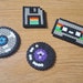 Retro Pixel Art Vinyl CD Cassette VHS Floppy Disk Magnet - Etsy