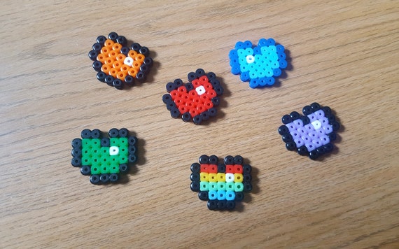 Mini Round Pixel Hearts Pixel Art Magnet Keychain Badge - Etsy Denmark