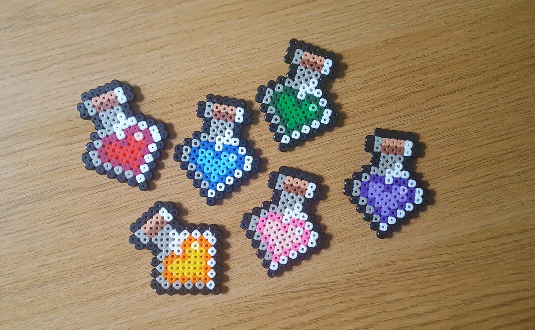 8-bit Heart Potion Bottles Magnet Keychain Badge Phone - Etsy