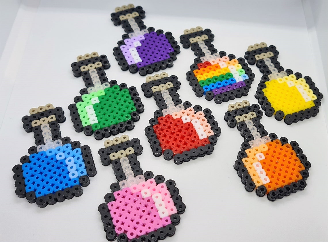 Pixel 8-bit Potion Bottles Magnet Keychain Badge Phone - Etsy