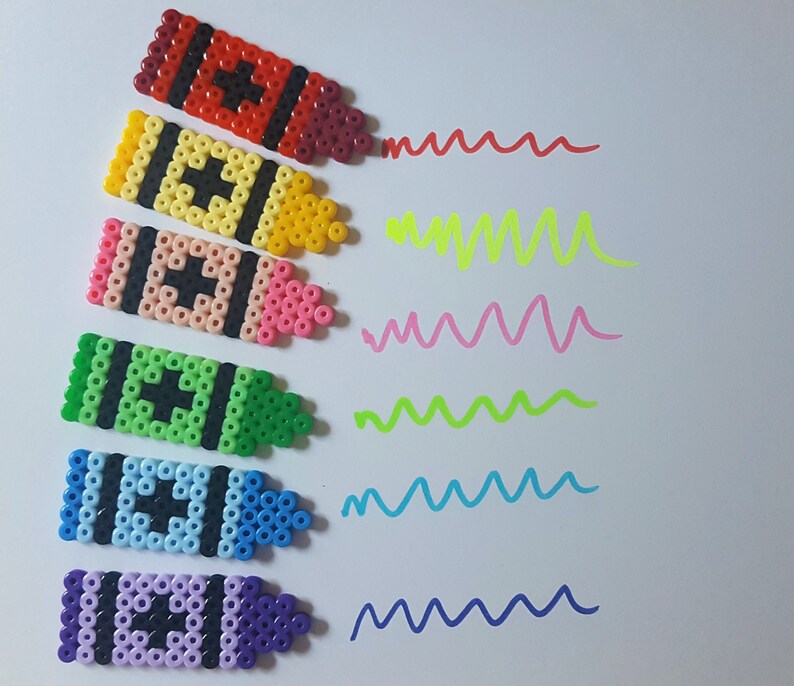 Crayon pixel art 8bit Colourful art and craft Keychain | Etsy