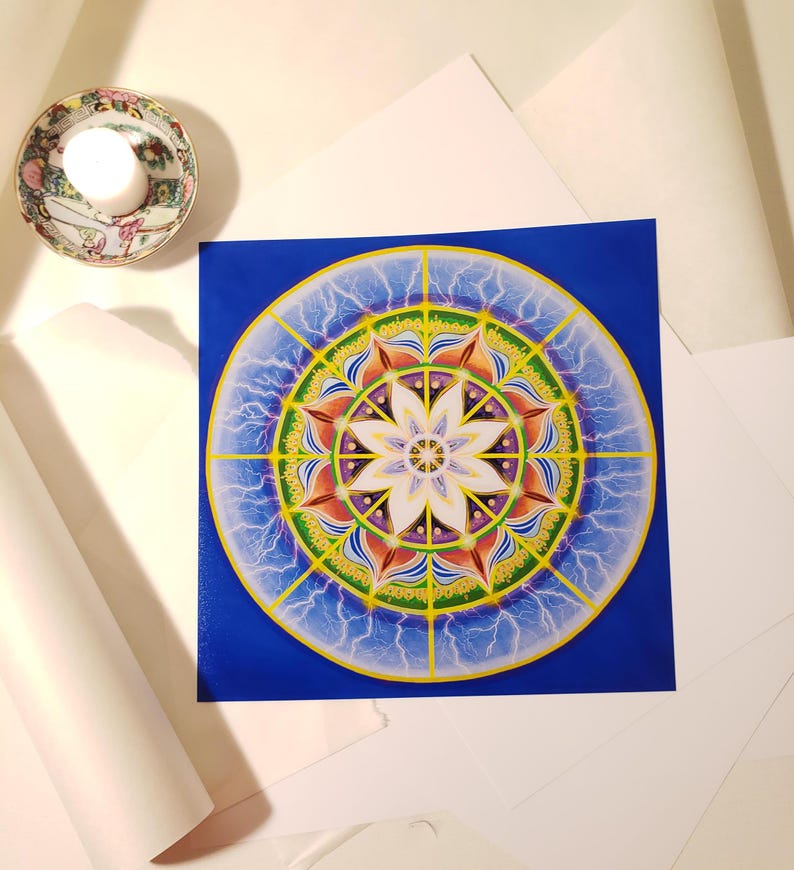 BLUE Flame Mandala : Archangel Michael - Spiritual Art - Photo Print - Etsy