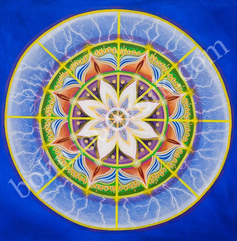 DETAIL of Blue Flame Mandala Sacred Art UNFRAMED Photo - Etsy