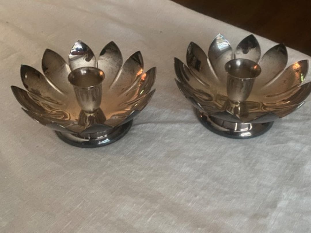 Vintage 1950s Mid-century Modern Reed & Barton Lotus Flower Silverplate ...