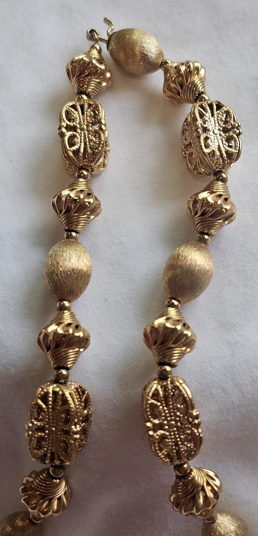 Vintage NAPIER Gold Tone Filigree Necklace - Etsy