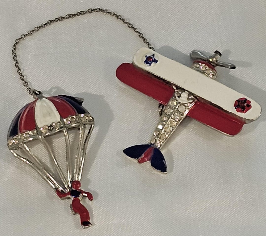 Vintage Coro "marion Weeber" Patriotic Chatelaine Pin Set. Sweetheart ...