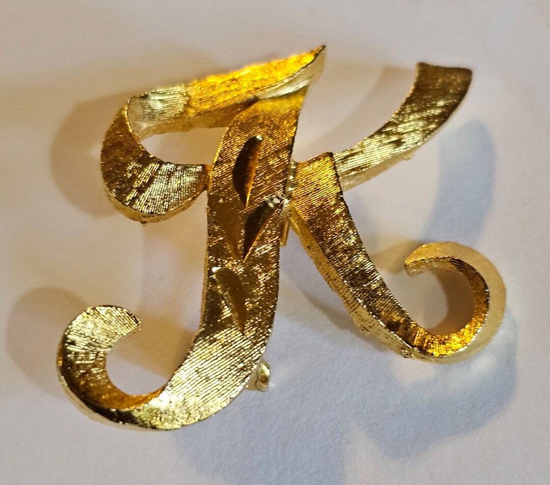 Vintage Mamselle Small Letter "k" Brooch/pin - Etsy