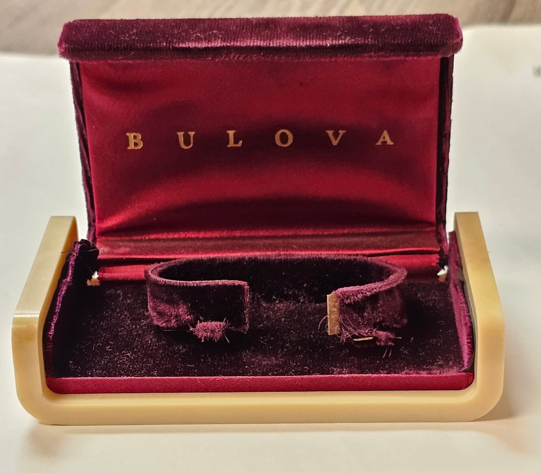 Vintage Bulova Velvet Plastic Watch Box Case - Etsy