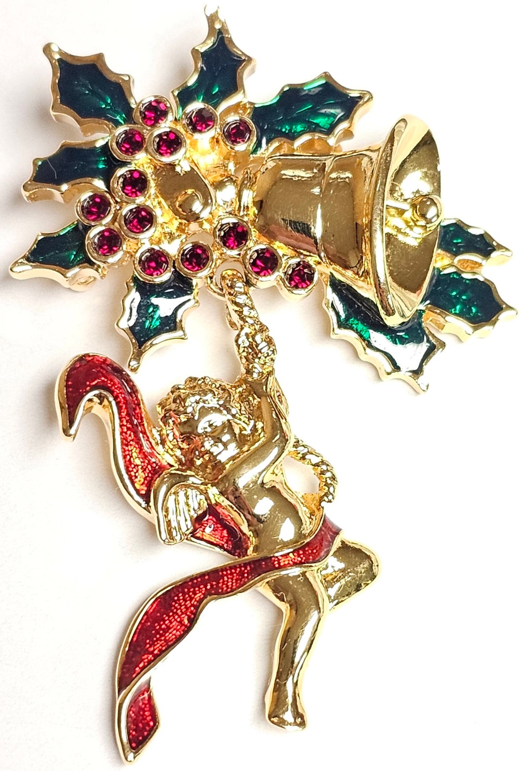 Vintage Avon Smithsonian Angel Christmas Holly Brooch/pin - Etsy