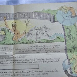 US Navy Shellback Certificate Also Known as Neptunus Rex Certificate ...