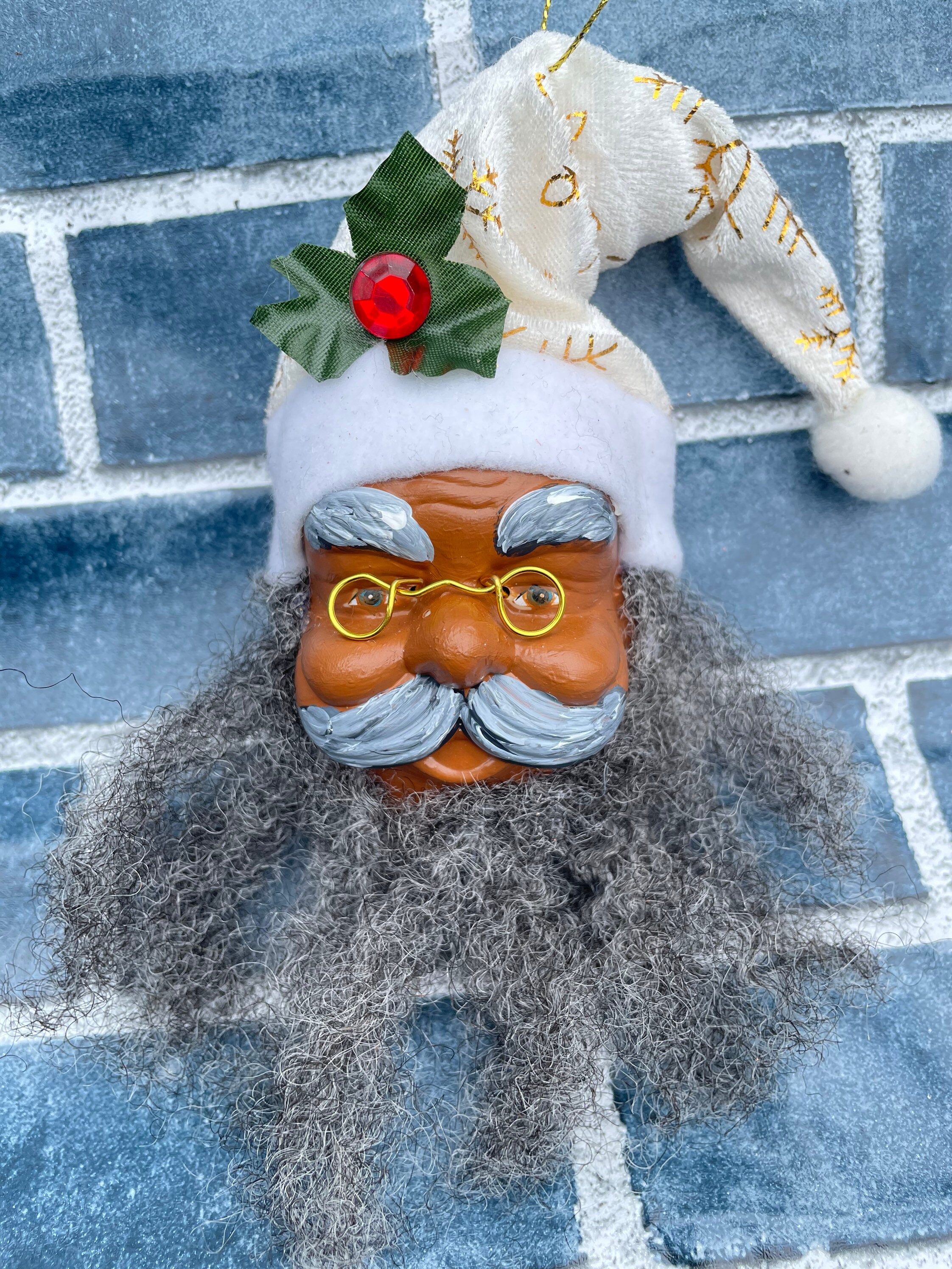 Black Santa Ornament L African American Santa Ornament Brown - Etsy