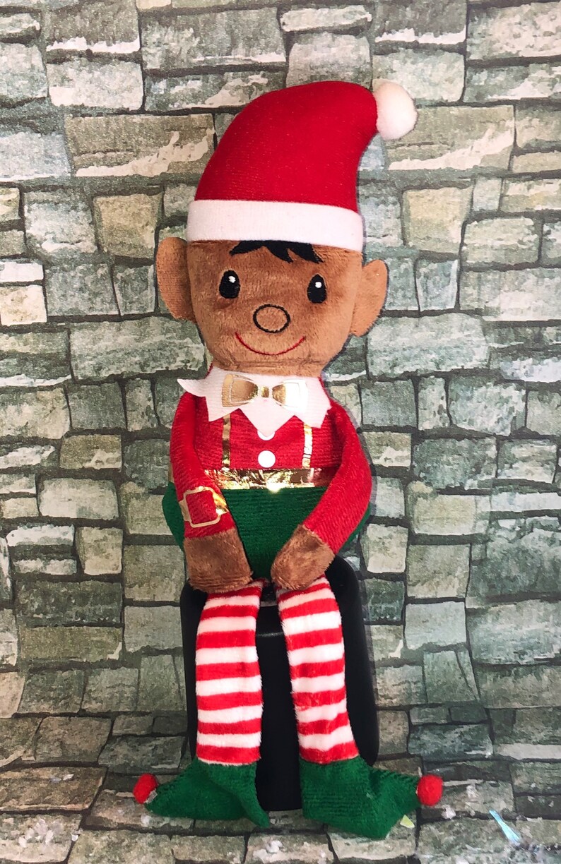 African American Boy Shelf Sitting Elf l Black Boy Christmas | Etsy