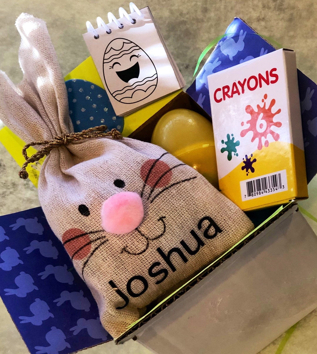 Mini Easter Care Package W/ Personalized Candy Filled Easter Bunny Bag ...