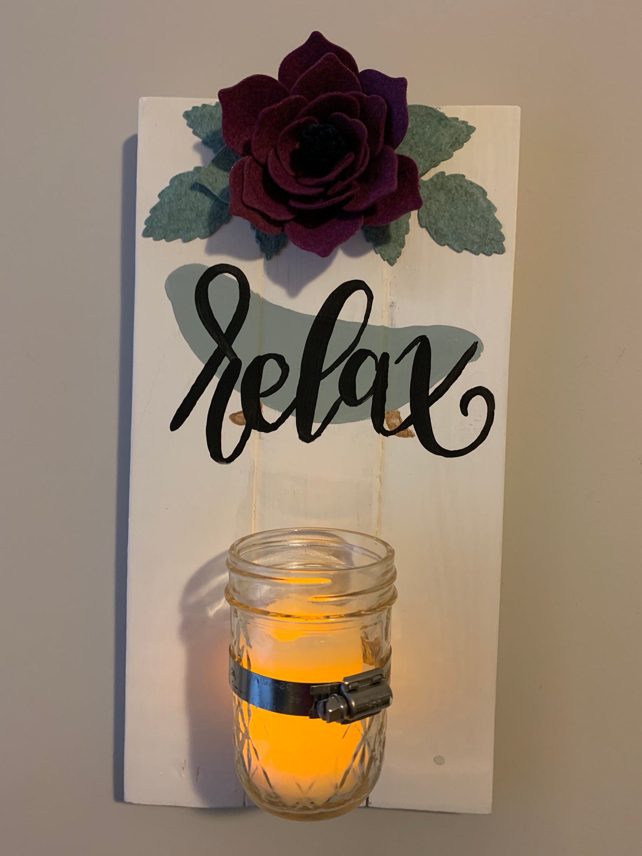 Relax mason jar wall sconce - Etsy.de