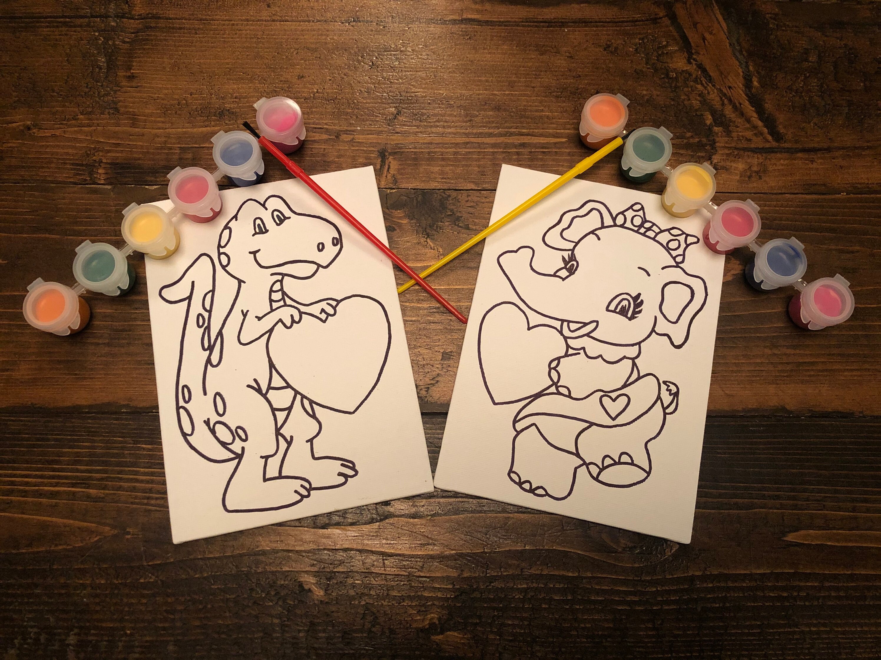 Valentines Day Hand Drawn Canvas With Paint and Brush - Etsy