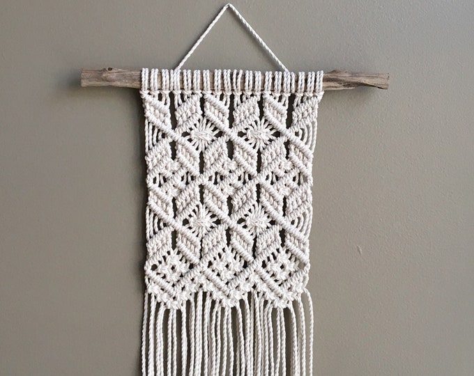 Modern White Macrame Tapestry - Etsy
