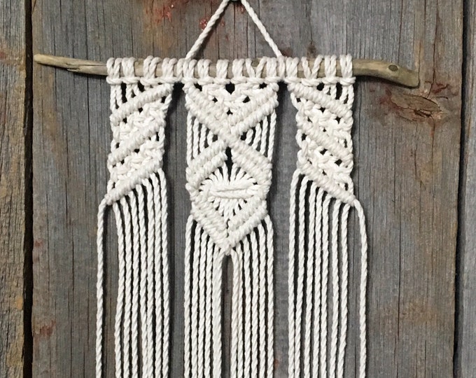 Modern White Geometric Macrame Wall Hanging - Etsy