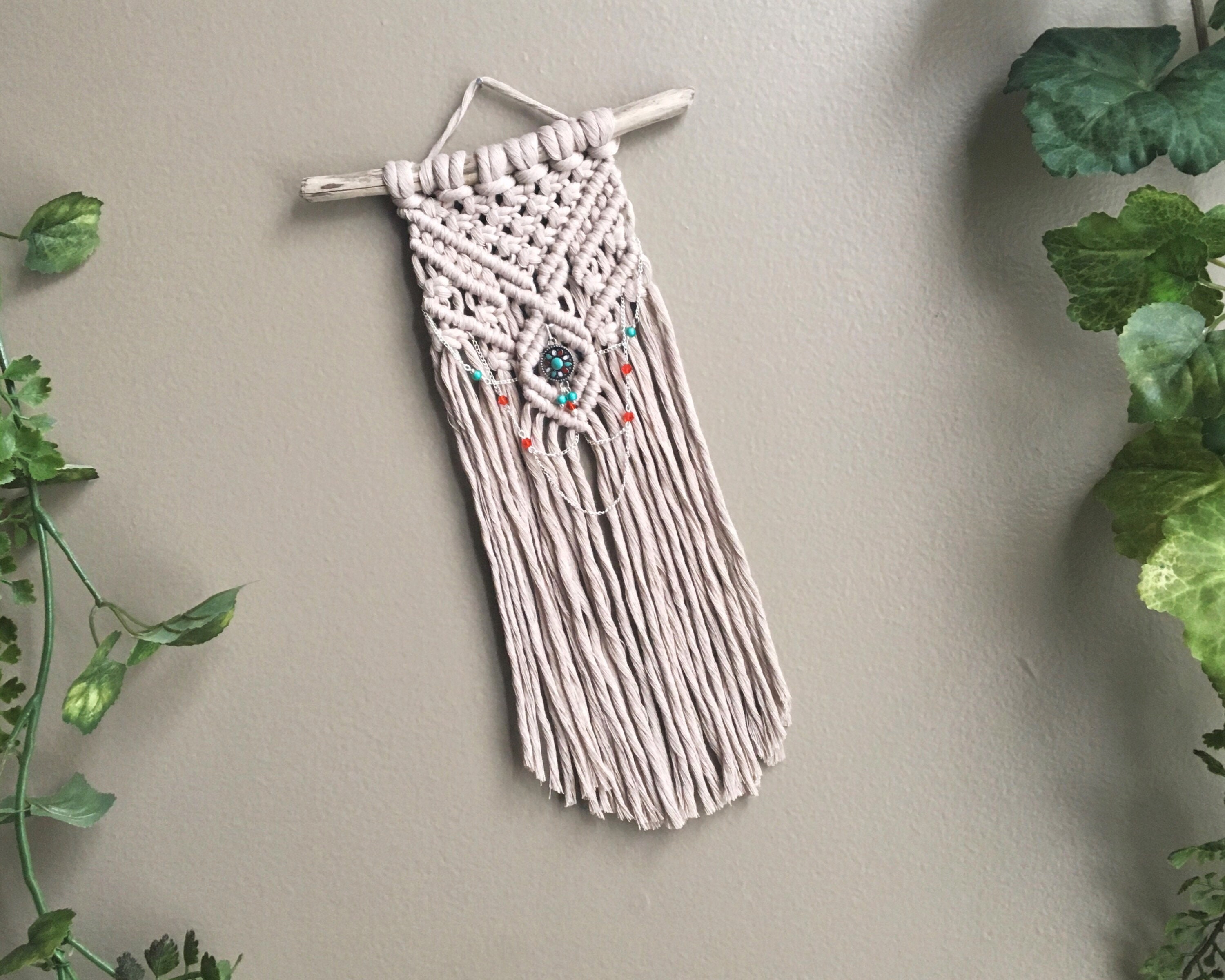 Mandala Beaded Macrame Wall Hanging | Etsy