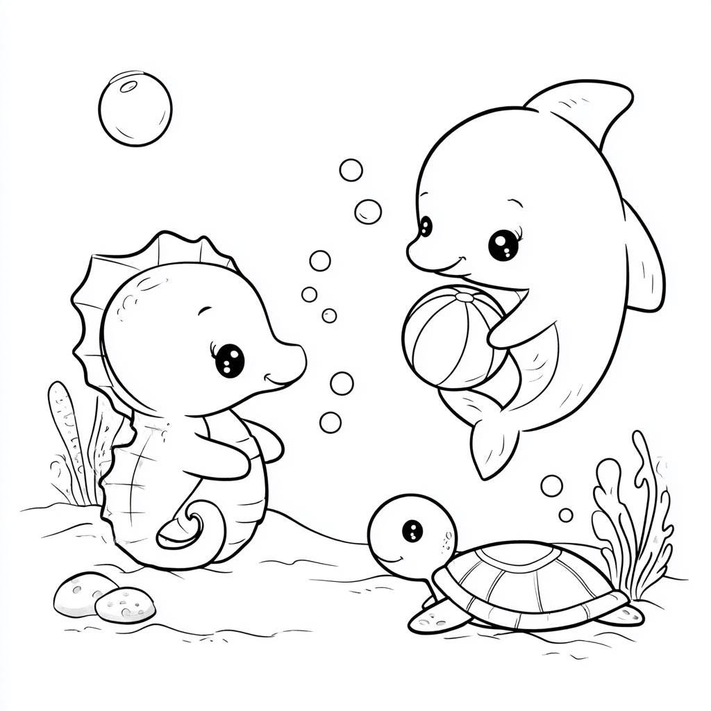 Sea Animal Coloring Pages: 100+ Marine Creatures for Kids (digital ...