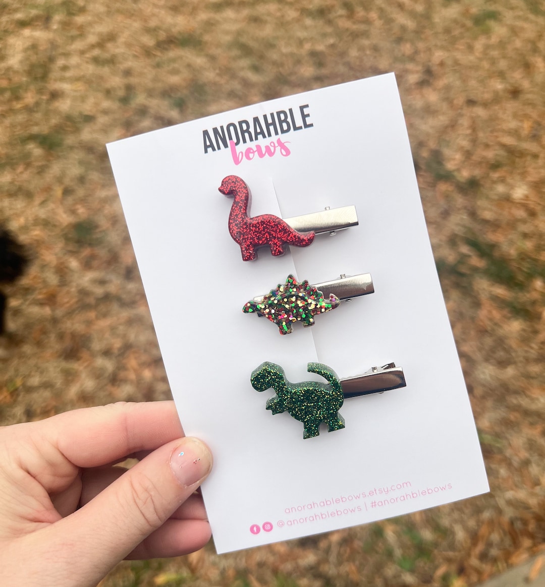 Dinosaur Clips Clips dino Clips Dino Barrettes - Etsy
