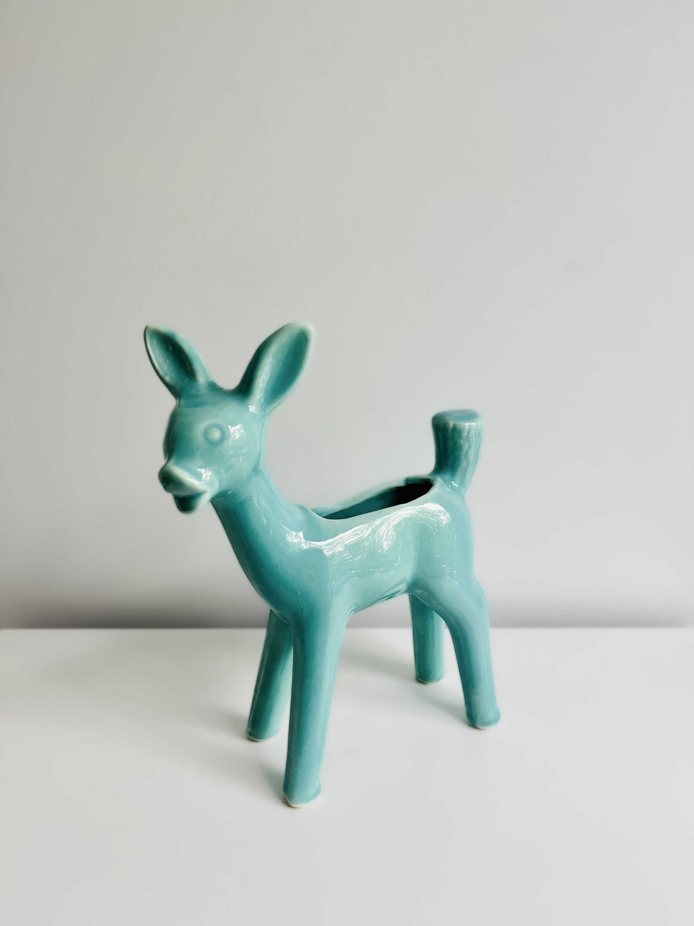 MCM Ceramic Deer Planter, Mid Century Doe Fawn Mule Planter Shawnee ...