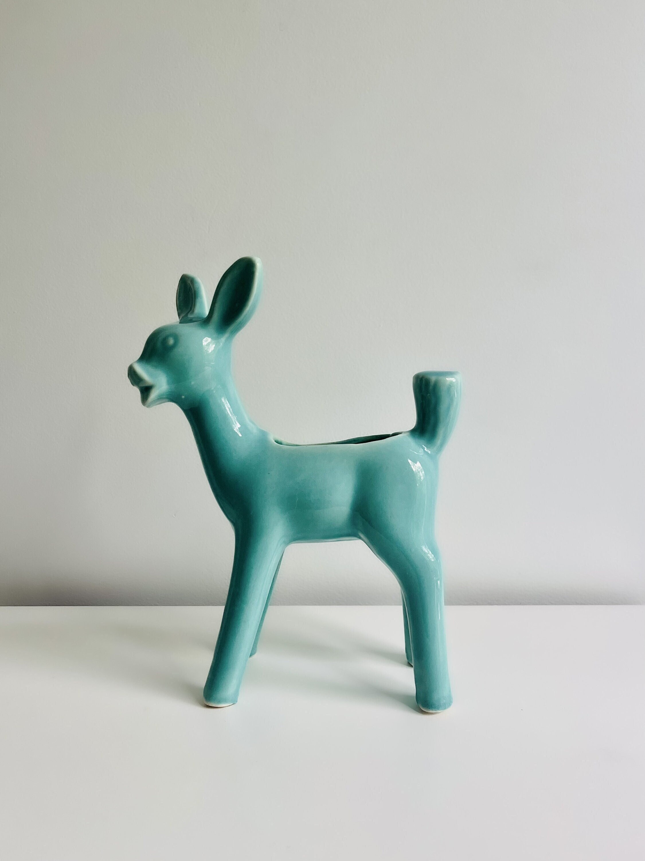 MCM Ceramic Deer Planter Mid Century Doe Fawn Mule Planter - Etsy