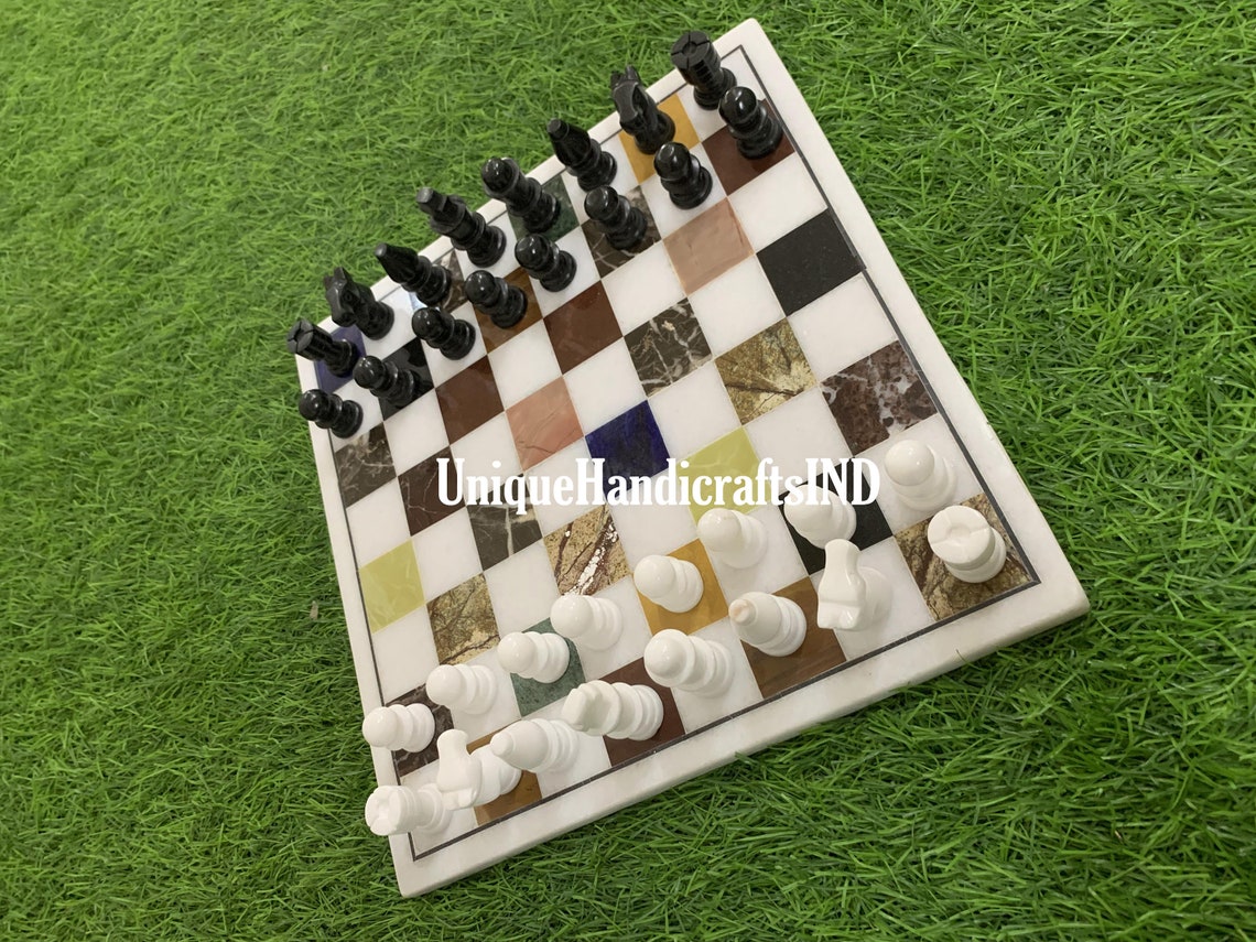 Marble Chess Set: Handmade Multi Stone Mosaic Art - Etsy