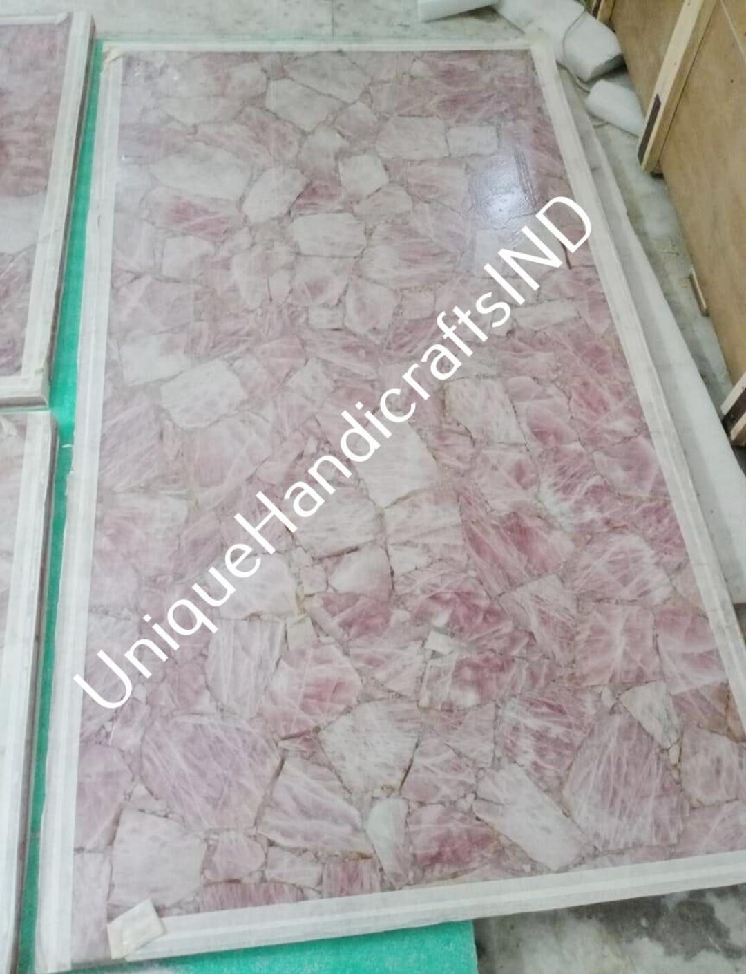 Handmade Rose Quartz Table Top: Natural Pink Stone Slab - Etsy