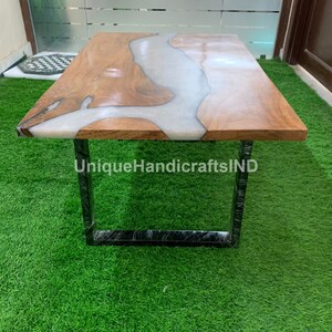 Handmade Gray Epoxy Coffee Table: Farmhouse Wood Resin Table - Etsy
