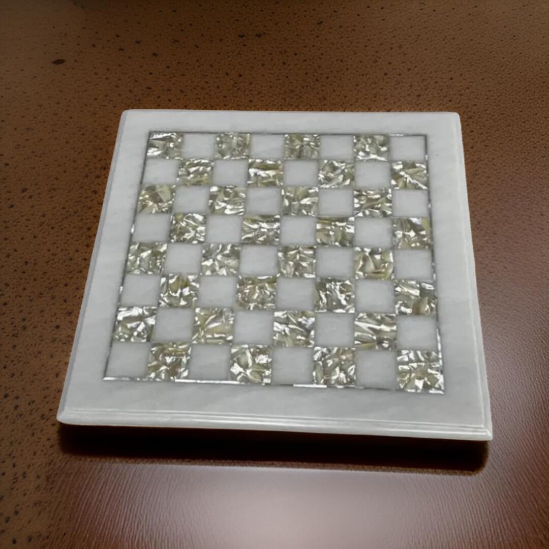 Handmade Stone Chess Board – Marble Chess Table – Inlay Chess Set – MOP ...