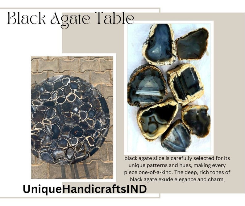Brown Agate Coffee Table Natural Stone Top Modern Living Room Accent ...