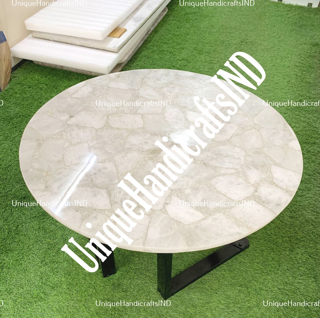 Natural Quartz Table, White Quartz Center Table Top, Quartz Table Slab ...