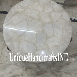 Natural Quartz Table Top for Home Décor Interior White Quartz Round ...
