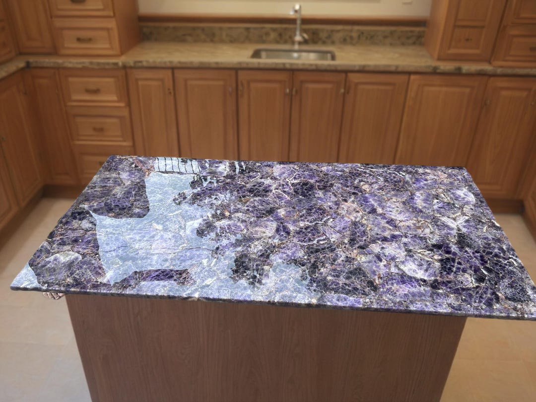 Amethyst Stone Table Top: Handmade Agate Slab, Custom Furniture - Etsy