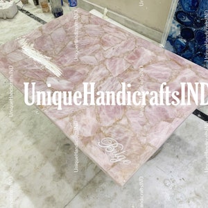 Rose Quartz Vanity Top , Pink Rose Quartz Dining Table , Center Table ...