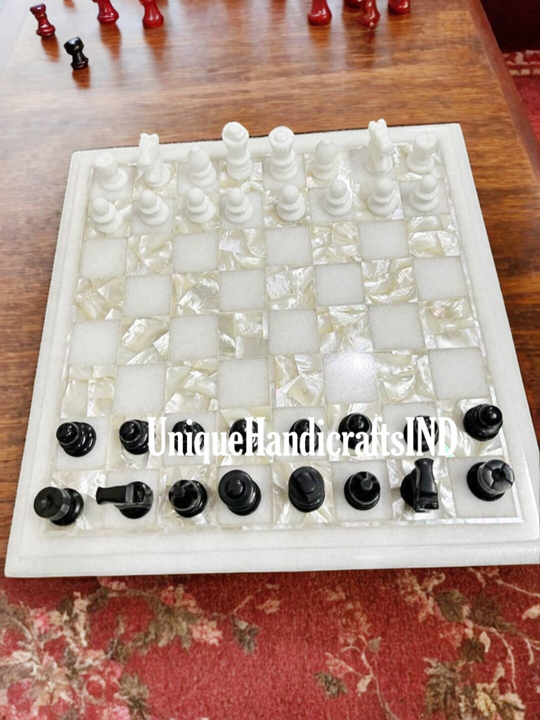 Christmas Gifts Tournament Chess Set Marble Square Chess Board Mother ...