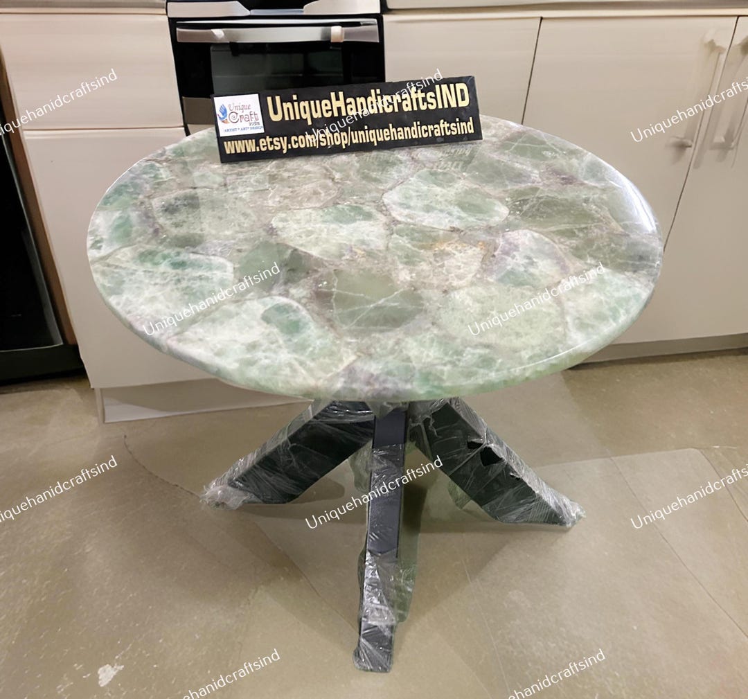 Unique Stone Coffee Table - Custom Made Fluorite Table - Semi-precious ...