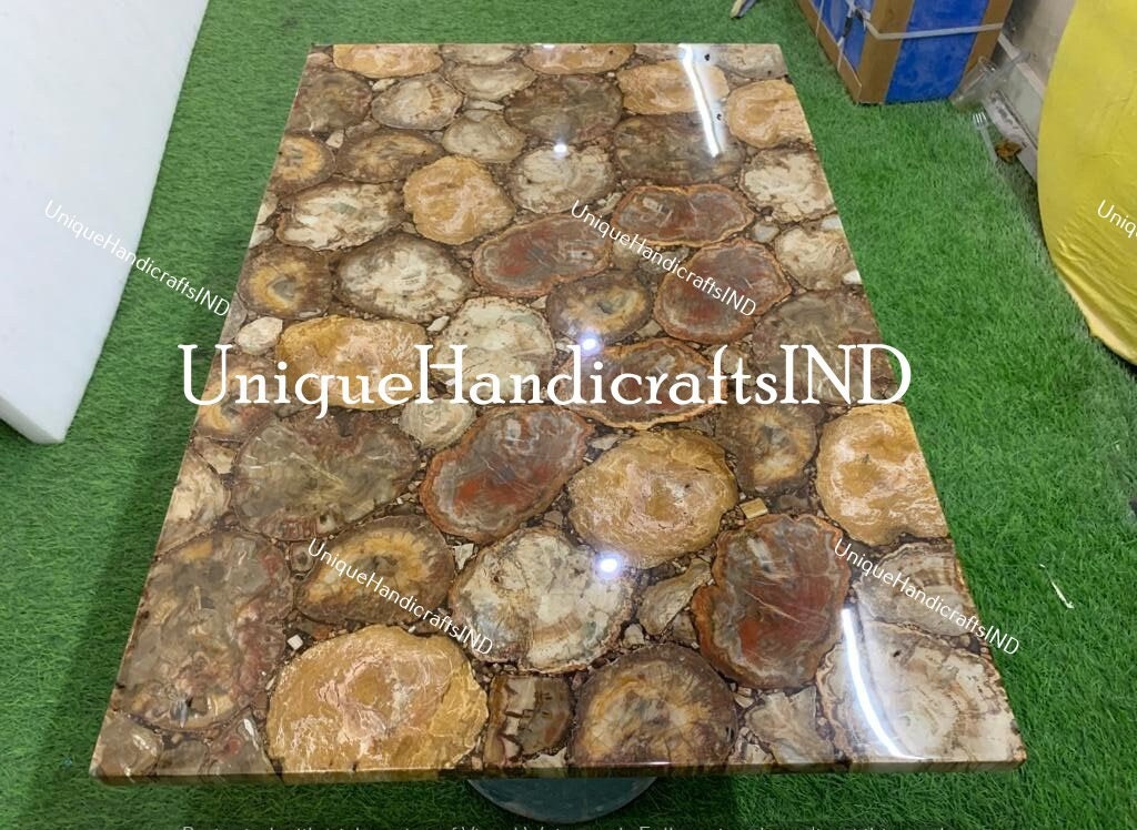 Handmade Petrified Wood Agate Countertop Slab: Kitchen Island, Bar ...