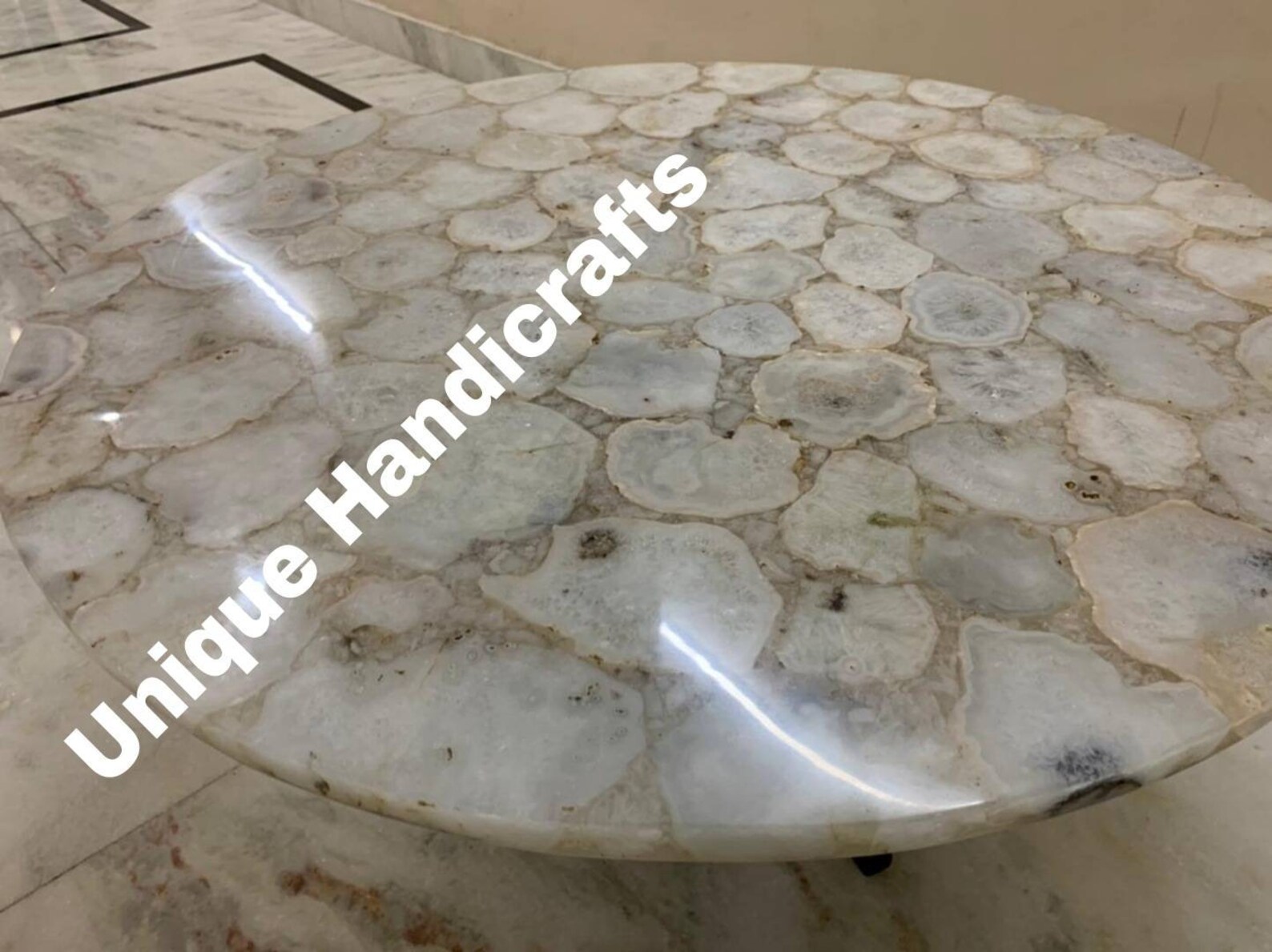 Handmade White Agate Table Top: Stone Coffee Table Slab - Etsy