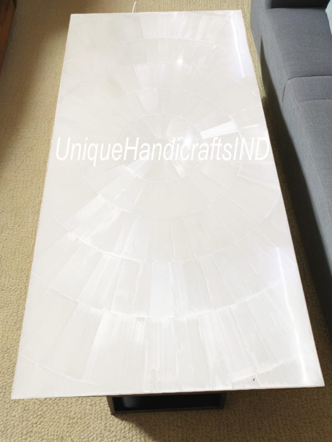 Selenite Table Natural Stone Furniture/ Unique Living Room Decor ...