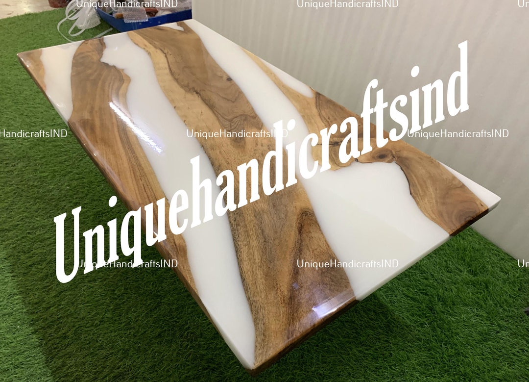 White Epoxy Table Top, Epoxy Table ,river Table, Resin Table, Made to ...