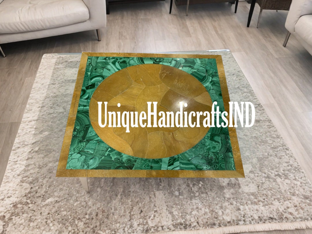 Malachite Table Top | Luxury Gemstone Furniture | Unique Green Stone ...