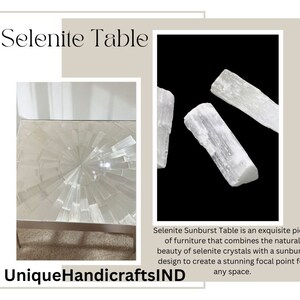 Stunning Selenite Gemstone Dining Table, Console Bar Table, Selenite ...