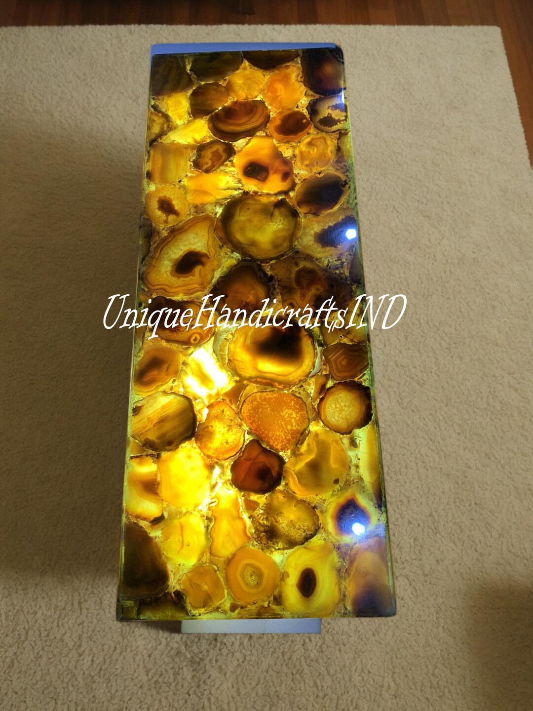 Gemstone Countertop Yellow Agate Table Top on Sale / Yellow Agate ...