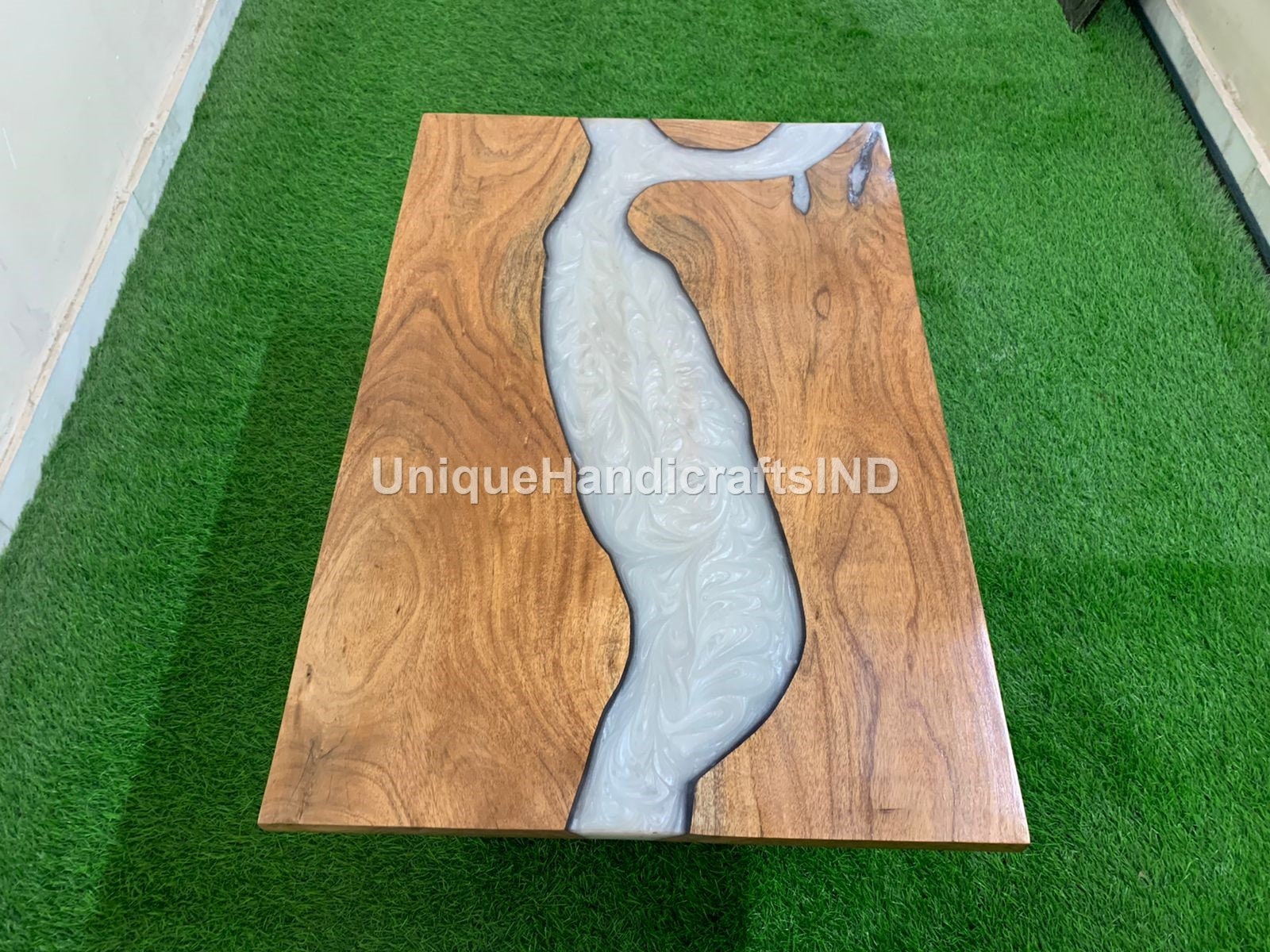 Handmade Gray Epoxy Coffee Table: Farmhouse Wood Resin Table - Etsy
